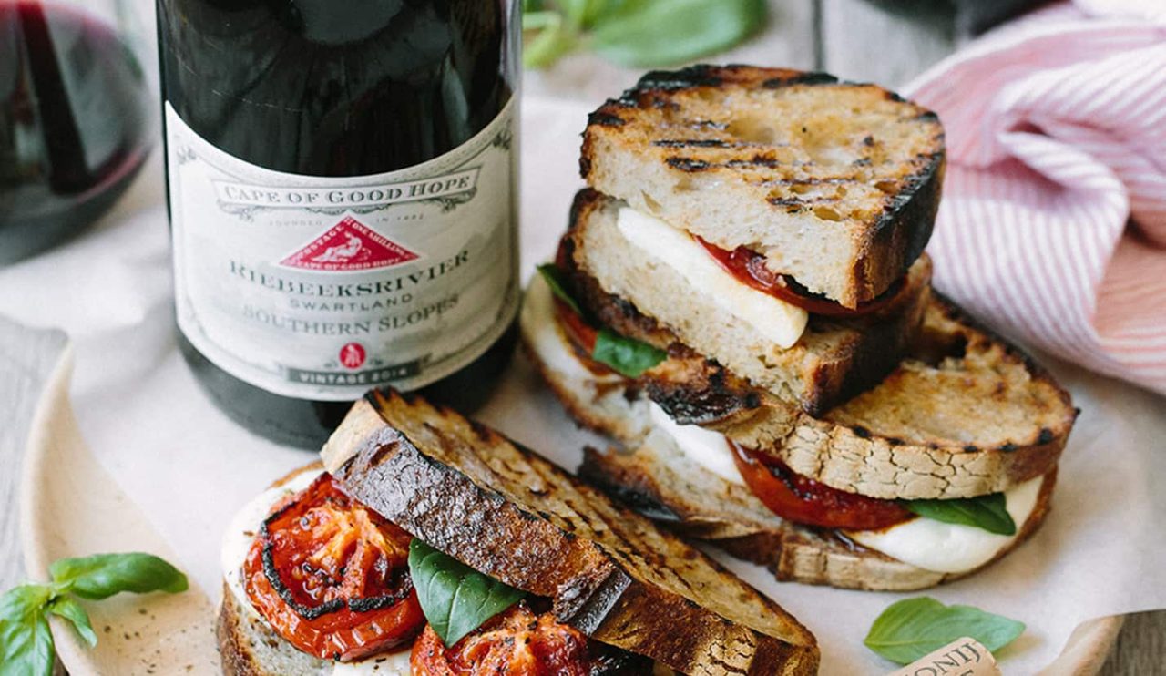 Balsamic roasted tomato braaibroodjie with fior di latte and basil ...